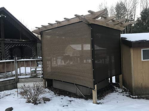 Ifenceview 14' x 5' to 14' x 80' Patio Top Driveway Carport Barn Kennel Yard Garden Plants Crops Shade Cloth Mesh Net Pergola Gazebos Cover Canopy Awning (14' x 9', Brown)