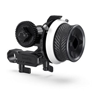 smallrig mini follow focus with a/b stops & 15mm rod clamp and snap-on gear ring belt for dlsrs and mirrorless cameras, fits different diameter lenses up to 114mm – 3010