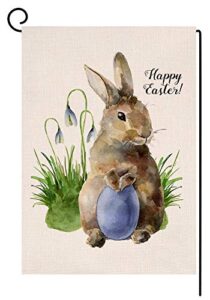 blkwht easter rabbit small garden flag vertical double sided 12 x 18 inch spring bunny yard decor