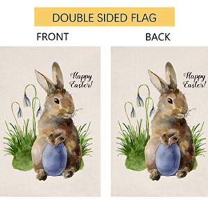 BLKWHT Easter Rabbit Small Garden Flag Vertical Double Sided 12 x 18 Inch Spring Bunny Yard Decor