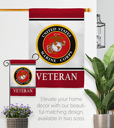 USA Decoration Marine Corps Veteran Garden Flag Armed Forces USMC Semper Fi United State American Military Retire Official House Decoration Banner Small Yard Gift Double-Sided, 13"x 18.5", Made In USA