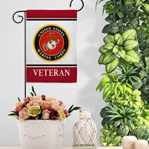 USA Decoration Marine Corps Veteran Garden Flag Armed Forces USMC Semper Fi United State American Military Retire Official House Decoration Banner Small Yard Gift Double-Sided, 13"x 18.5", Made In USA