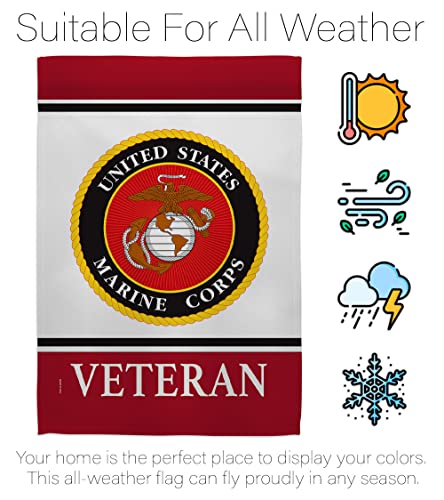 USA Decoration Marine Corps Veteran Garden Flag Armed Forces USMC Semper Fi United State American Military Retire Official House Decoration Banner Small Yard Gift Double-Sided, 13"x 18.5", Made In USA