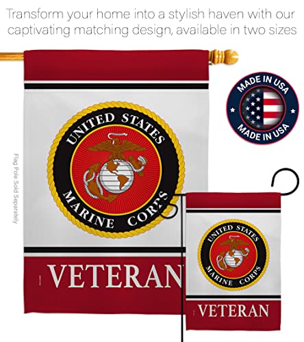 USA Decoration Marine Corps Veteran Garden Flag Armed Forces USMC Semper Fi United State American Military Retire Official House Decoration Banner Small Yard Gift Double-Sided, 13"x 18.5", Made In USA