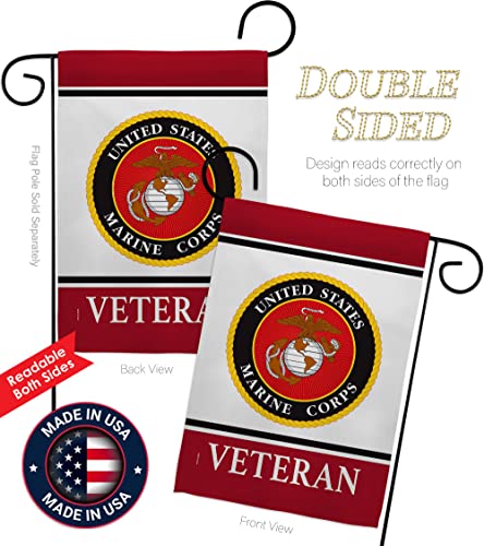 USA Decoration Marine Corps Veteran Garden Flag Armed Forces USMC Semper Fi United State American Military Retire Official House Decoration Banner Small Yard Gift Double-Sided, 13"x 18.5", Made In USA