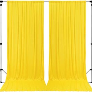 AK TRADING CO. 10 feet x 10 feet Polyester Backdrop Drapes Curtains Panels with Rod Pockets - Wedding Ceremony Party Home Window Decorations - Yellow