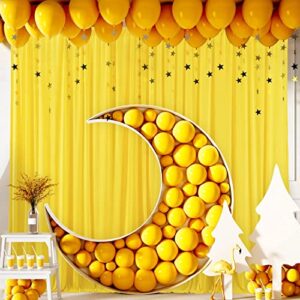 AK TRADING CO. 10 feet x 10 feet Polyester Backdrop Drapes Curtains Panels with Rod Pockets - Wedding Ceremony Party Home Window Decorations - Yellow