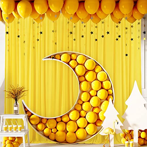 AK TRADING CO. 10 feet x 10 feet Polyester Backdrop Drapes Curtains Panels with Rod Pockets - Wedding Ceremony Party Home Window Decorations - Yellow