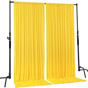 AK TRADING CO. 10 feet x 10 feet Polyester Backdrop Drapes Curtains Panels with Rod Pockets - Wedding Ceremony Party Home Window Decorations - Yellow