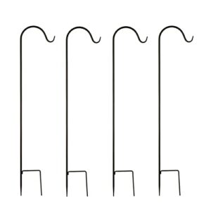 yelokie premium shepherds hook 48 inch, integral forming manufacturing, rust resistant steel hook ideal for use at weddings, hanging plant baskets, solar lights, lanterns, bird feeders, set of 4