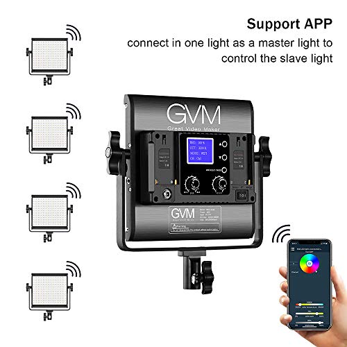 GVM RGB LED Video Light, Photography Lighting with APP Control, 800D Video Lighting Kit for YouTube Studio, 2 Packs Led Panel Light for Gaming, Streaming, Conference, 8 Kinds of Scene Lights, CRI 97