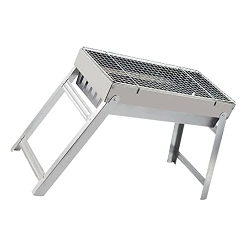 HANABASS 44cm Garden Barbecue Stove Folding Small Firewood Burner Tool Foldable Barbecue Grill Smoker Grill for Outdoor Cooking Camping Picnic Outdoor Garden Charcoal BBQ Grill Party