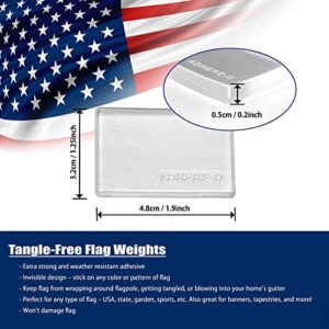 ADHERE-O Flag Weights for Bottom of Flag - Adhesive Flag Weights for Large Flags to Keep From Tangling & Blowing - Weather Resistant Adhesive Curtain Weights - Transparent Flag Weights for Windy Days