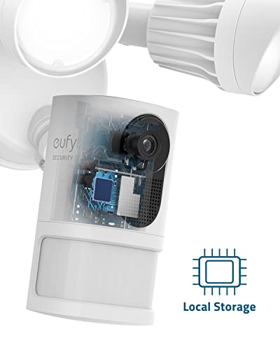 eufy security Floodlight Camera, 2K, No Monthly Fees, 2000 Lumens, Weatherproof, Built-in AI, Non-Stop Power (Existing Outdoor Wiring and Weatherproof Junction Box Required)