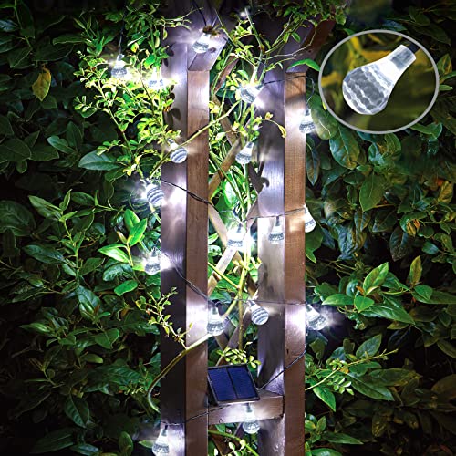 AIDDOMM 30FT 50 LED Solar String Lights, Hanging Solar Outdoor Waterproof, IP: 44, Hanging String Lights for The Garden, Wedding Festivals to Bring Romantic Atmosphere, 2 Models