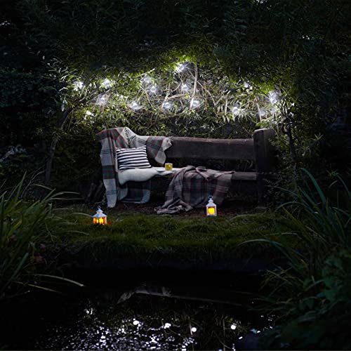 AIDDOMM 30FT 50 LED Solar String Lights, Hanging Solar Outdoor Waterproof, IP: 44, Hanging String Lights for The Garden, Wedding Festivals to Bring Romantic Atmosphere, 2 Models