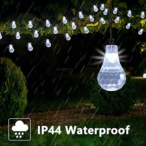 AIDDOMM 30FT 50 LED Solar String Lights, Hanging Solar Outdoor Waterproof, IP: 44, Hanging String Lights for The Garden, Wedding Festivals to Bring Romantic Atmosphere, 2 Models