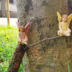 MUAMAX Fairy Garden Fairies Miniature Garden Fairies Figurines Outdoor Small Fairies Ornaments Fairy Garden Accessories Terrarium Moss Decor