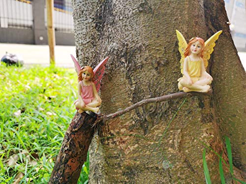 MUAMAX Fairy Garden Fairies Miniature Garden Fairies Figurines Outdoor Small Fairies Ornaments Fairy Garden Accessories Terrarium Moss Decor