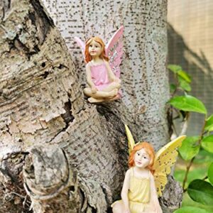 MUAMAX Fairy Garden Fairies Miniature Garden Fairies Figurines Outdoor Small Fairies Ornaments Fairy Garden Accessories Terrarium Moss Decor