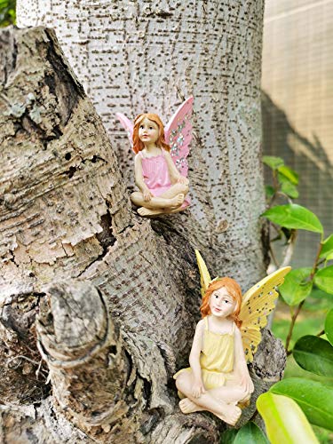 MUAMAX Fairy Garden Fairies Miniature Garden Fairies Figurines Outdoor Small Fairies Ornaments Fairy Garden Accessories Terrarium Moss Decor