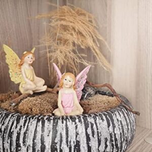 MUAMAX Fairy Garden Fairies Miniature Garden Fairies Figurines Outdoor Small Fairies Ornaments Fairy Garden Accessories Terrarium Moss Decor