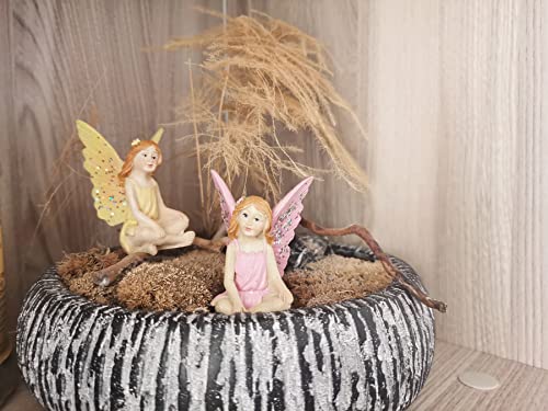 MUAMAX Fairy Garden Fairies Miniature Garden Fairies Figurines Outdoor Small Fairies Ornaments Fairy Garden Accessories Terrarium Moss Decor