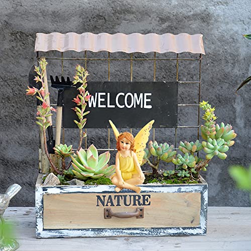 MUAMAX Fairy Garden Fairies Miniature Garden Fairies Figurines Outdoor Small Fairies Ornaments Fairy Garden Accessories Terrarium Moss Decor