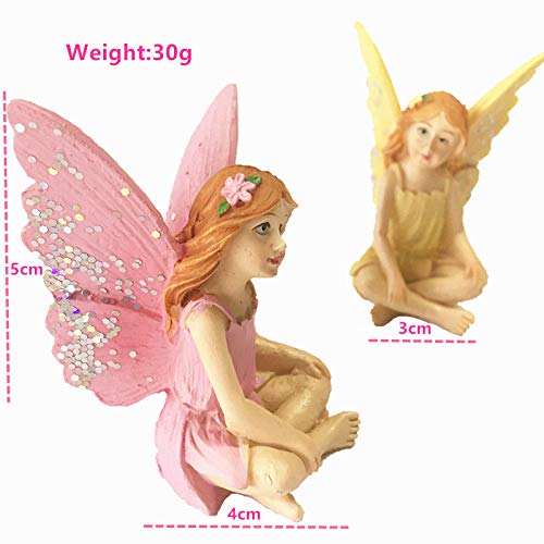 MUAMAX Fairy Garden Fairies Miniature Garden Fairies Figurines Outdoor Small Fairies Ornaments Fairy Garden Accessories Terrarium Moss Decor