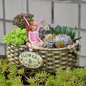 MUAMAX Fairy Garden Fairies Miniature Garden Fairies Figurines Outdoor Small Fairies Ornaments Fairy Garden Accessories Terrarium Moss Decor