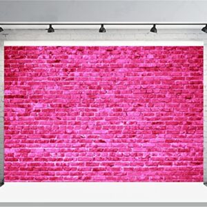 AOFOTO 7x5ft Pink Brick Wall Backdrop Happy Birthday Party Table Decoration Banner Photography Background Girl Youngster Artistic Portrait Photo Shoot Studio Props Video Drop Vinyl Wallpaper Drape