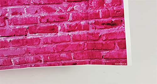 AOFOTO 7x5ft Pink Brick Wall Backdrop Happy Birthday Party Table Decoration Banner Photography Background Girl Youngster Artistic Portrait Photo Shoot Studio Props Video Drop Vinyl Wallpaper Drape