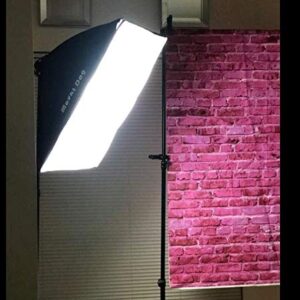 AOFOTO 7x5ft Pink Brick Wall Backdrop Happy Birthday Party Table Decoration Banner Photography Background Girl Youngster Artistic Portrait Photo Shoot Studio Props Video Drop Vinyl Wallpaper Drape