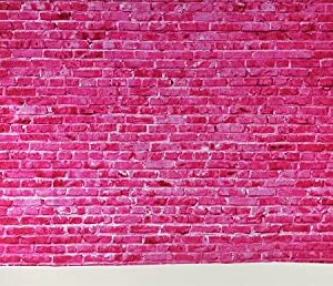 AOFOTO 7x5ft Pink Brick Wall Backdrop Happy Birthday Party Table Decoration Banner Photography Background Girl Youngster Artistic Portrait Photo Shoot Studio Props Video Drop Vinyl Wallpaper Drape