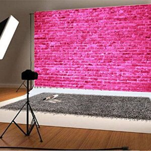 AOFOTO 7x5ft Pink Brick Wall Backdrop Happy Birthday Party Table Decoration Banner Photography Background Girl Youngster Artistic Portrait Photo Shoot Studio Props Video Drop Vinyl Wallpaper Drape