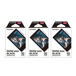 fujifilm instax mini instant film black frame 3-pack bundle set , film black frame ( 10 x 3 ) for mini 90 8 70 7s 50s 25 300 camera sp-1 printer