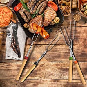 12Pack Marshmallow Roasting Sticks Telescoping Campfire Roasting Skewers Extendable 32Inch Wooden Handle Hot Dog Smore Sticks Marshmallow Skewers for Fire Pits