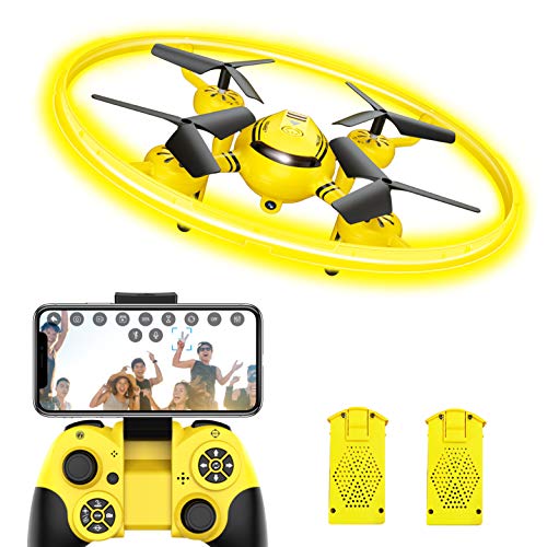 HASAKEE Q8 FPV Drone with 1080P Camera for Kids Adults,RC Drones for Kids,Quadcopter with Yellow Light,Altitude Hold,Gravity Sensor and Remote Control,Kids Gifts Toys for Boys and Girls