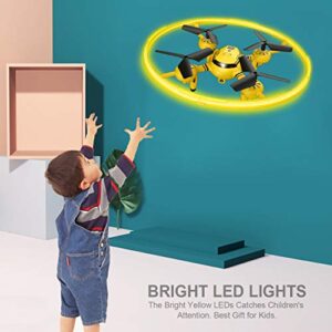 HASAKEE Q8 FPV Drone with 1080P Camera for Kids Adults,RC Drones for Kids,Quadcopter with Yellow Light,Altitude Hold,Gravity Sensor and Remote Control,Kids Gifts Toys for Boys and Girls