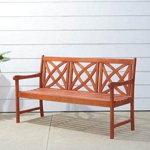 malibu outdoor patio 5-foot wood garden bench