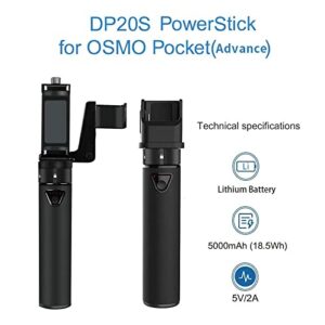 Smatree Portable Osmo Pocket 2 PowerStick(Power Bank) Compatible for DJI Osmo Pocket 2 & DJI Osmo Pocket, Handheld Smartphone Holder Mount Bracket for Osmo Pocket Camera