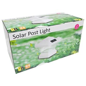 12 Pack White Outdoor Garden 4 x 4 Solar LED Post Deck Cap Square Fence Light Landscape Lamp Lawn PVC Vinyl Wood