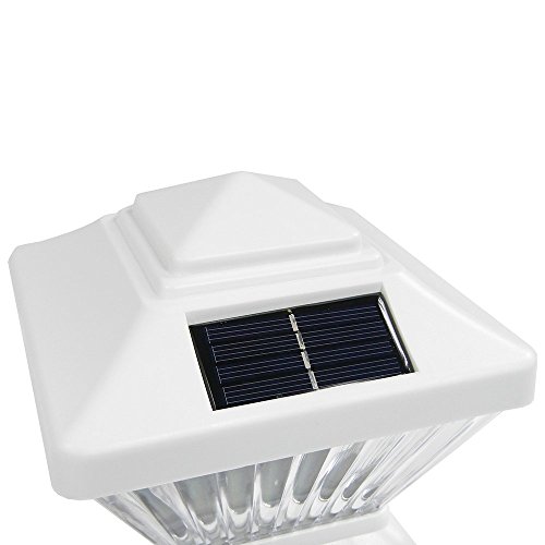 12 Pack White Outdoor Garden 4 x 4 Solar LED Post Deck Cap Square Fence Light Landscape Lamp Lawn PVC Vinyl Wood