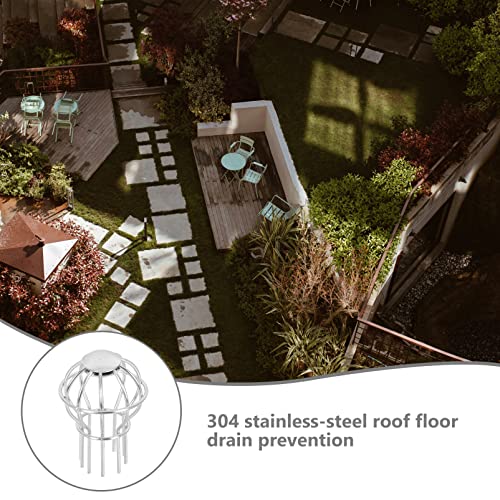 Alipis 2 pcs Basket Hair Plugs Anti Outdoor Cleaning Leaves Grate Catcher Cover Other Balcony Floor for Backyard Garden Guard Stainless Strainer Seeds Cap Stopper Tools Round Anti-