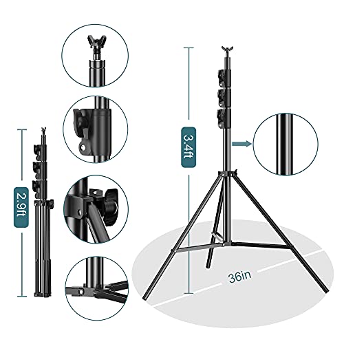 FUDESY Photo Video Studio 10 x 10Ft Heavy Duty Adjustable Backdrop Stand,Background Support System for Photography with Carry Bag,Two Pieces Spring Clamps