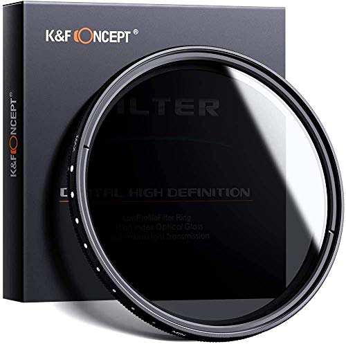 K&F Concept 49mm Variable ND2-ND400 ND Lens Filter (1-9 Stops) for Camera Lens, Adjustable Neutral Density Filter with Microfiber Cleaning Cloth (B-Series)