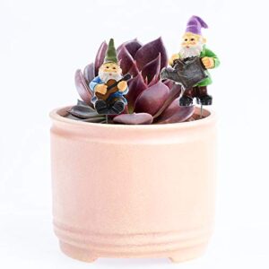 Haomian Set of 5 Miniature Garden Gnomes Mini Gnome Figures Waterproof Resin Ornament Miniature Fairy Garden Ornaments Outdoor Accessories Micro Landscape Decoration