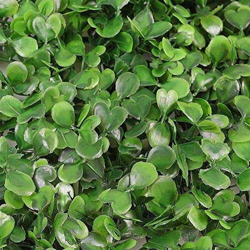 Boshen Pack of 10 PCS 24" x 16" Artificial Grass Green Wall Backdrop Panels 26.6 SQ Ft UV Protected Thickened Faux Boxwood Privacy Hedge Panels Decoration for Party Wedding Backyard Indoor Outdoor