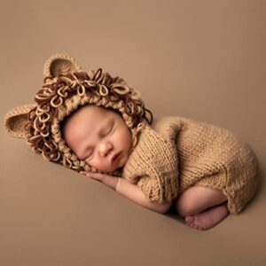 M&G House Newborn Photography Props Lion Costume Baby Photo Shoot Accessories Fits 0-2 Months(Lion Outfit)