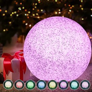 ZKI Solar Big Ball Light, Courtyard Solar Lights Decoration, High-end, Luxurious Atmosphere, Marble Pattern, Suitable for Gardens, Courtyards, Patio, Swimming Pools Side. (Diameter 7.8 INCH)